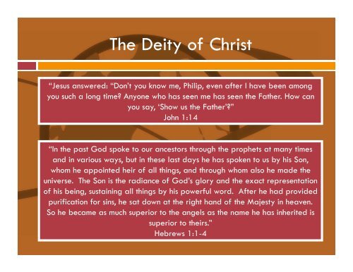 The Deity of Christ “In