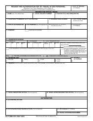 DD Form 1610, Request and Authorization for TDY Travel of DoD ...
