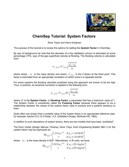 ChemSep Tutorial: Extraction