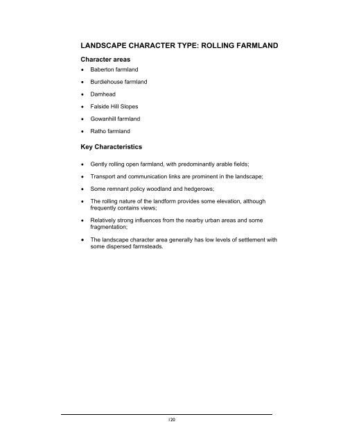 LANDSCAPE CHARACTER TYPE: