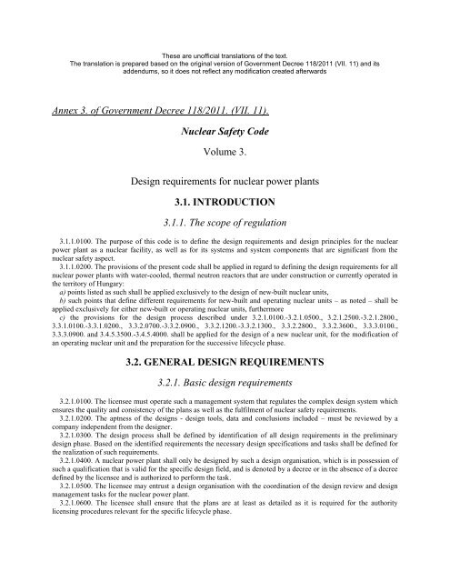 Volume 3. Design requirements for nuclear power plants