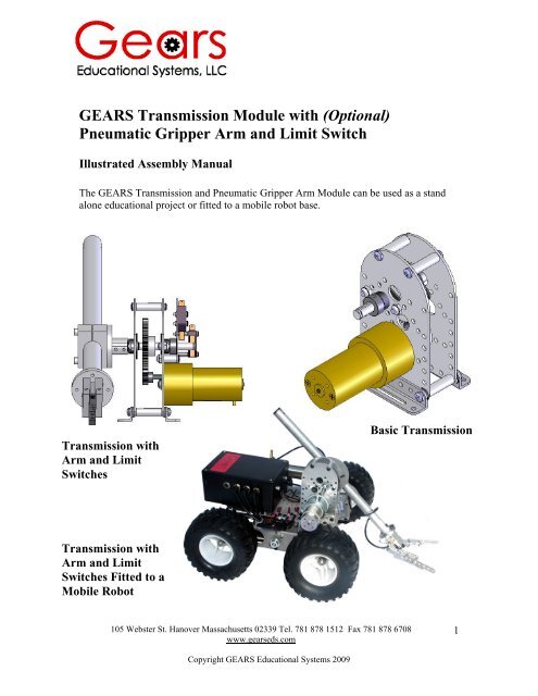 GEARS Transmission Module with (Optional) Pneumatic Gripper Arm and ...