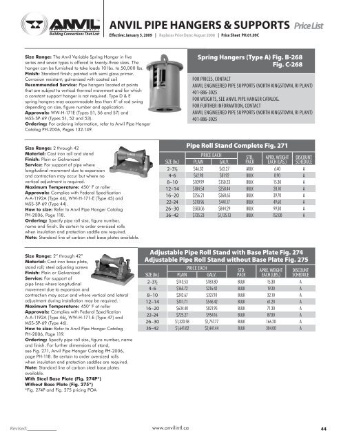 anvil pipe hangers & supp