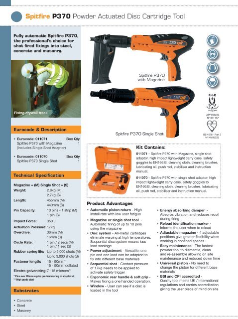 Spitfire P370 Powder Actuated Disc Cartridge Tool