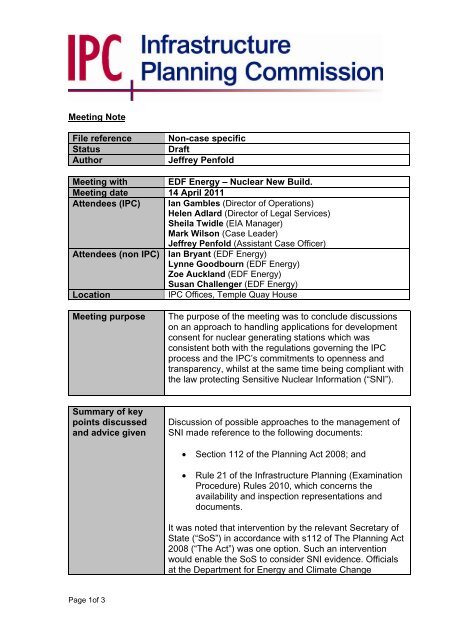 Meeting Note File reference Non-case specific Status Draft Author ...