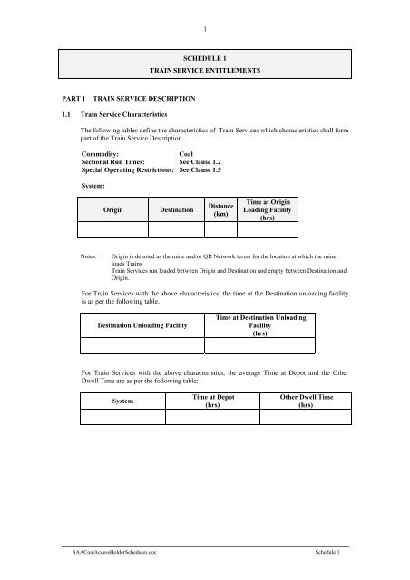UT3 Standard Access Agreement - Schedules