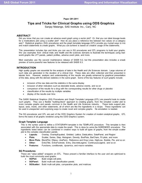 281 2011 Tips And Tricks For Clinical Graphs Using Ods Sas