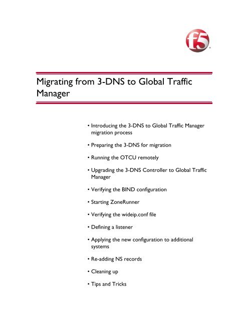Migrating from 3-DNS to Global Traffic Manager - F5 Networks