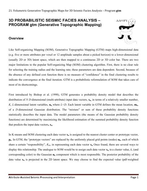 PROGRAM gtm (Generative Topographic Mapping)