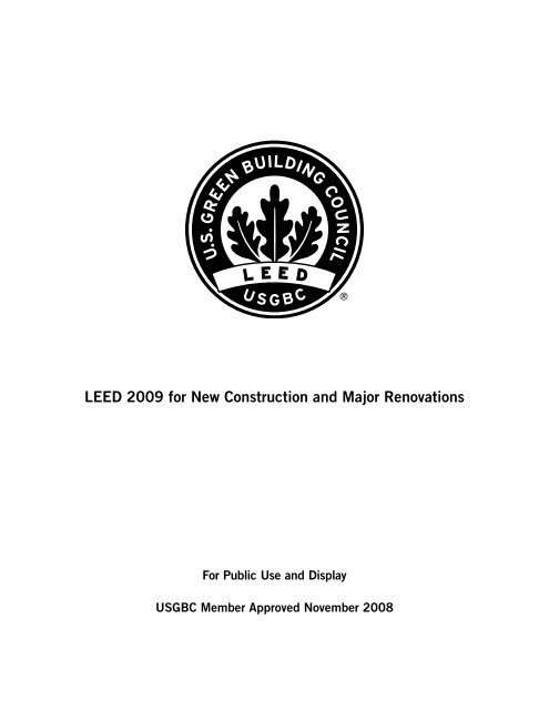 LEED 2009 for New Construction and Major Renovations