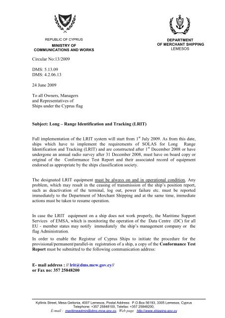 Long â Range Identification and Tracking (LRIT)