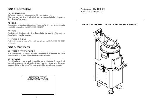 instructions for use and maintenance manual - mbm-Service GmbH