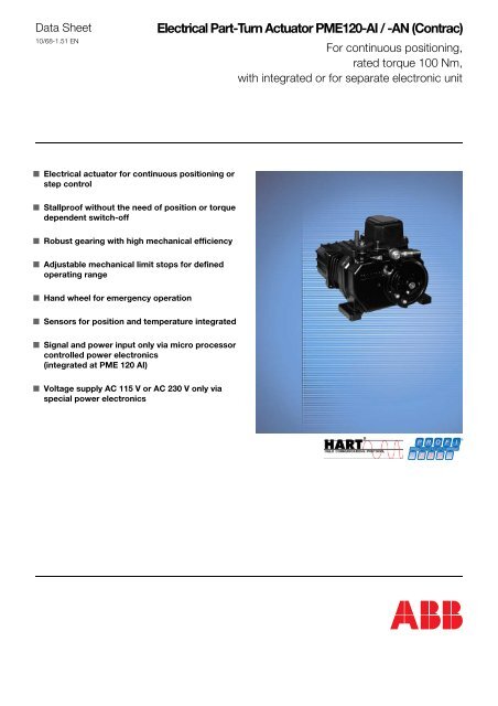 Electrical Part-Turn Actuator PME120-AI / -AN (Contrac)