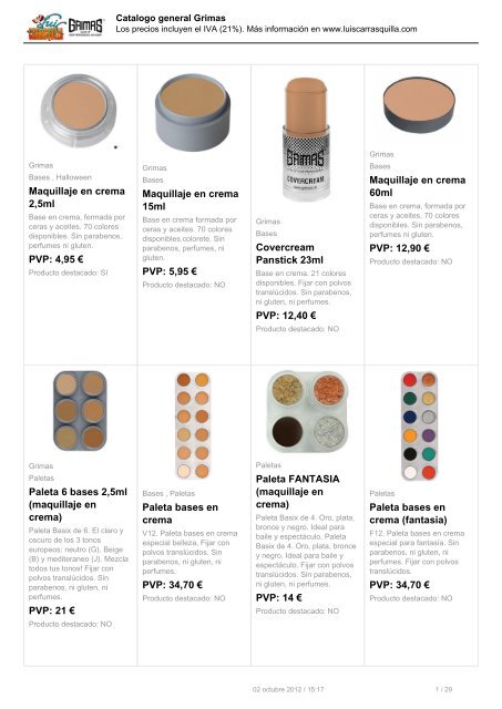 Catalogo general Grimas