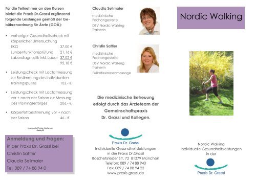 Flyer Nordic Walking - Praxis Grassl