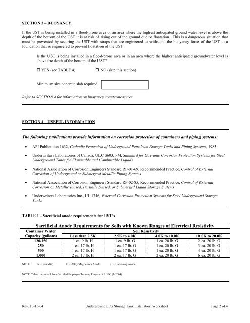 SECTION 3 – BUOYANCY If
