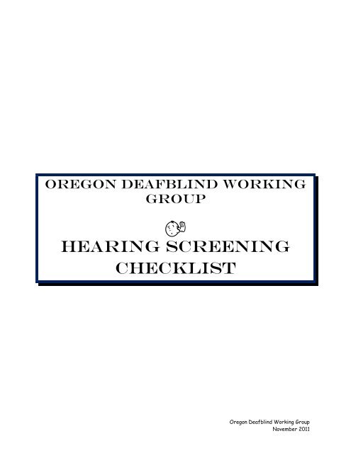 Hearing Screening Checklist