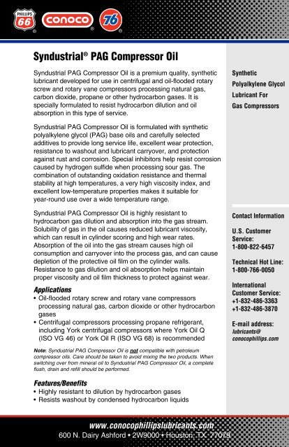 Syndustrial PAG Compressor Oil