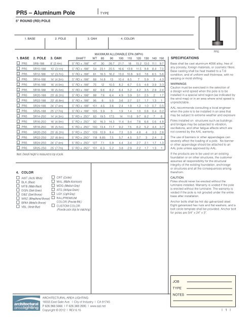 PR5 – Aluminum Pole