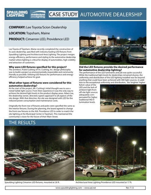 CASE STUDY Automotive dealership