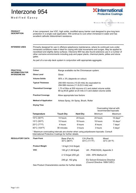 Interzone 954 Data Sheet - PFP Systems