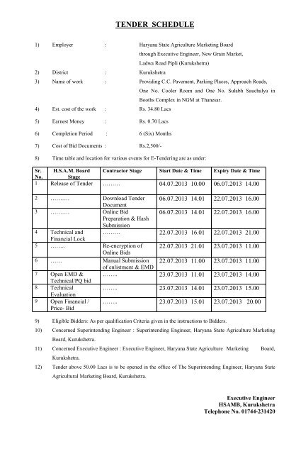 Tender Schedule Format Fill Online Printable Fillable - vrogue.co