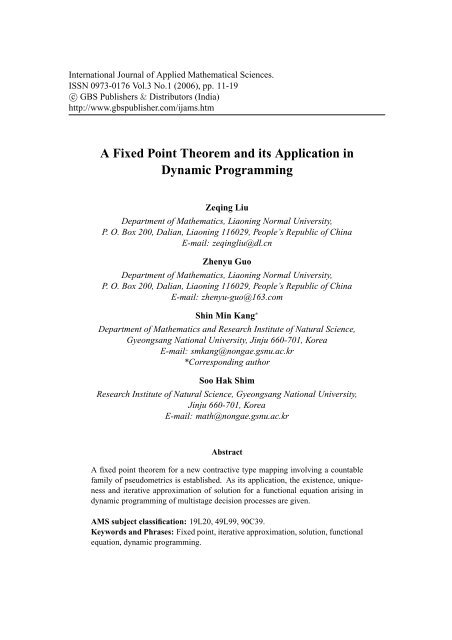 A Fixed Point Theorem And Its Application In Dynamic Programming
