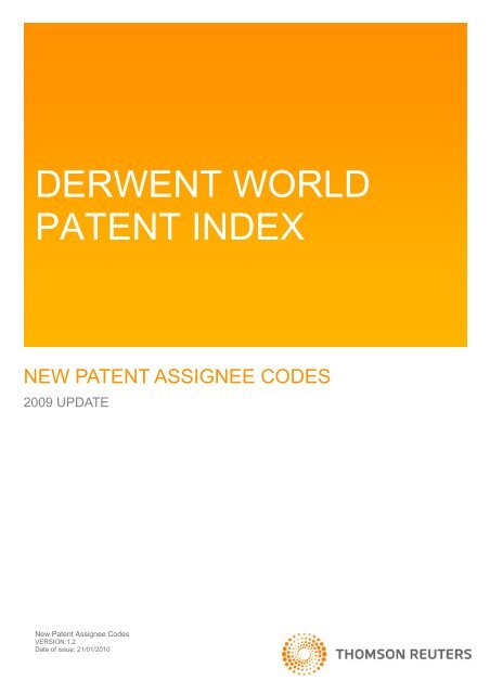 DERWENT WORLD PATENT INDEX
