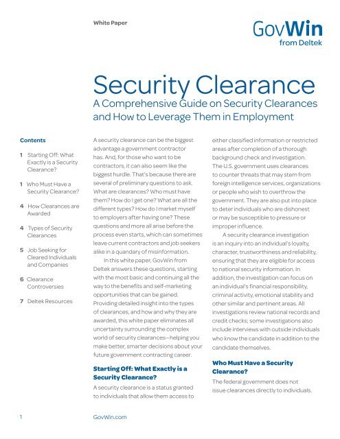 Security Clearance