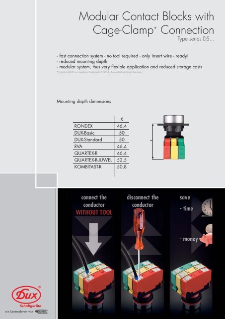Modular Contact Blocks with Cage-Clamp Connection