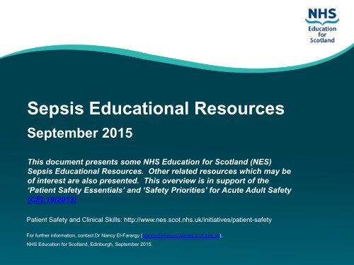 Sepsis Educational Resources
