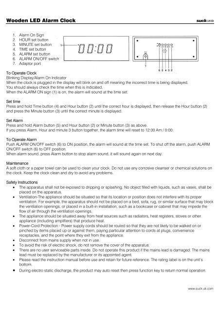 Wood Digital Clock Instructions
