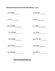 Roman Numerals Conversion Worksheet
