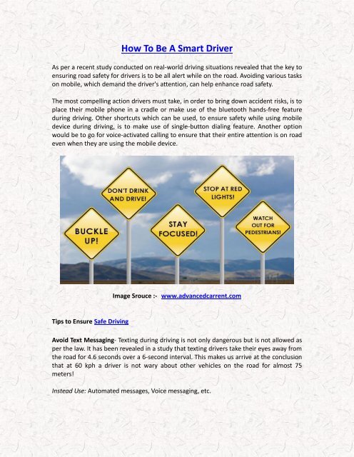 How To Be A Smart Driver