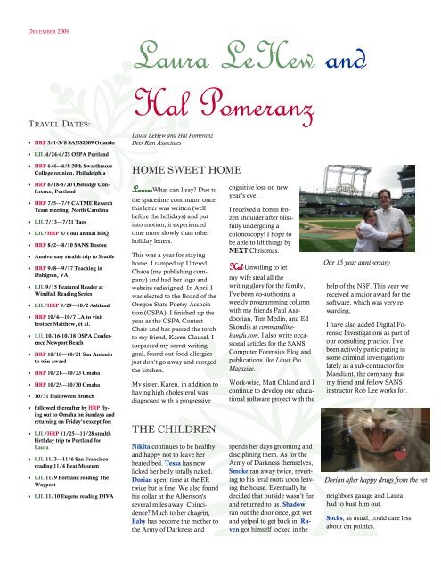 Laura LeHew and Hal Pomeranz
