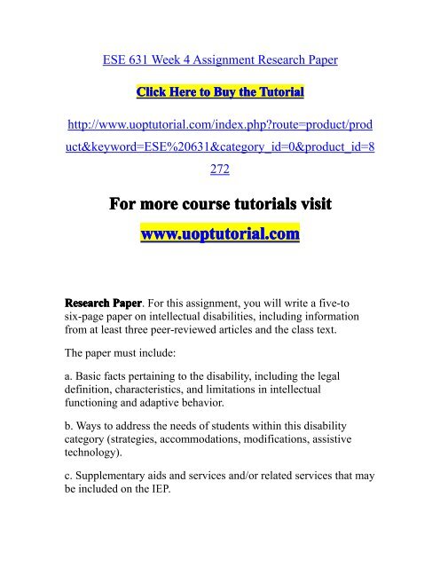 ESE 631 Week 4 Assignment Research Paper