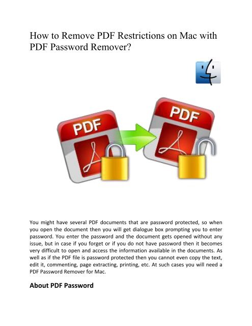 How to Remove PDF Restrictions on Mac with PDF Password Remover