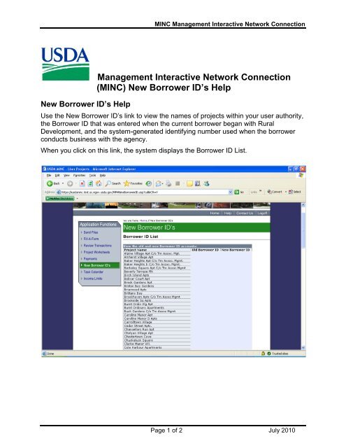 (MINC) New Borrower ID’s Help