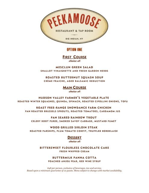 FIRST COURSE MAIN COURSE DESSERT