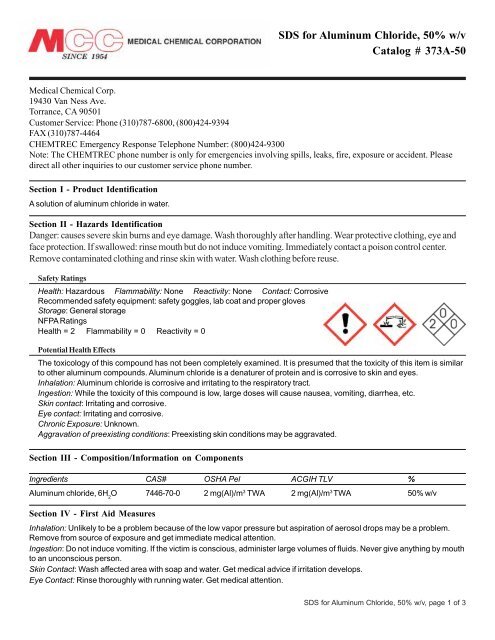 Polyaluminium Chloride MSDS PDF Dangerous Goods Personal, 58% OFF