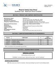 Material Safety Data Sheet SeaKlear Spa Natural Clarifier