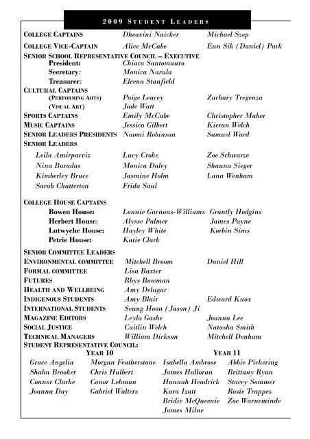 2009 Senior Awards Night Program.pub - Kelvin Grove State College