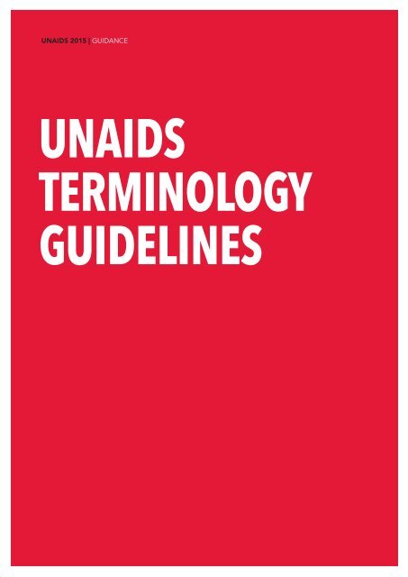 UNAIDS TERMINOLOGY GUIDELINES