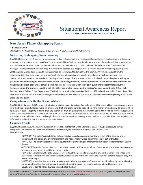 Situational Awareness Report