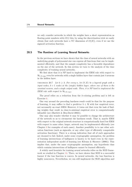 276 Neural Networks we on