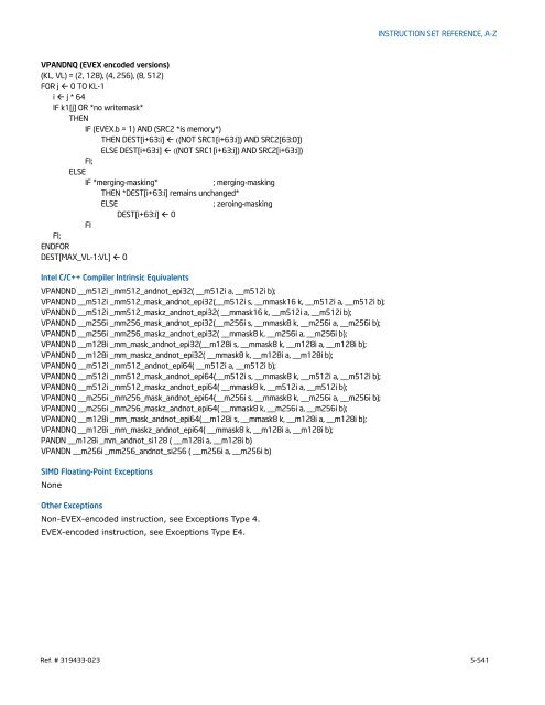 Instruction Set Reference