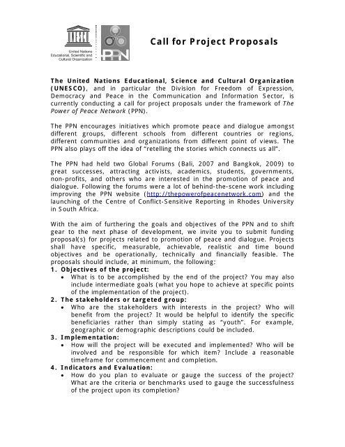 Call for Project Proposals - Unesco