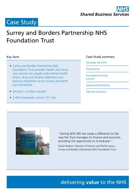 Case Study Surrey and Borders Partnership NHS Foundation Trust
