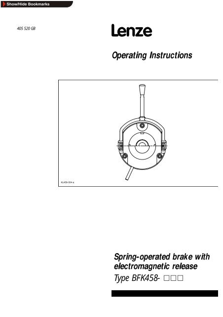 Lenze 405 520GB Spring Operated Brake - Southern Power