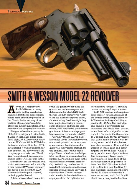 SMITH & WESSON MODEL 22 REVOLVER